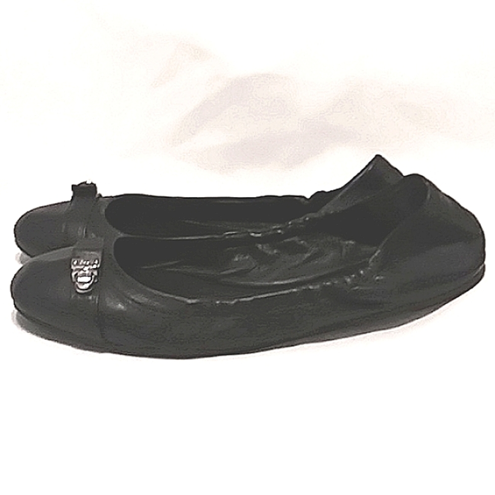 Coach Delphine Ballet Flats All Leather Push Lock Toe… - Gem